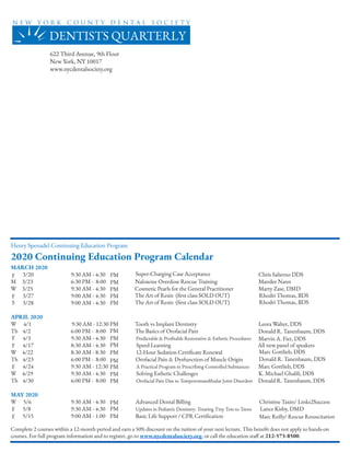 March 2020 Dentists' Quarterly | PDF