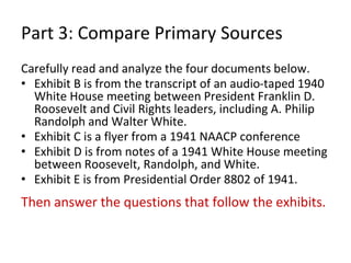 Civil Rights During WWII Performance Assessment | PPTX | Political ...