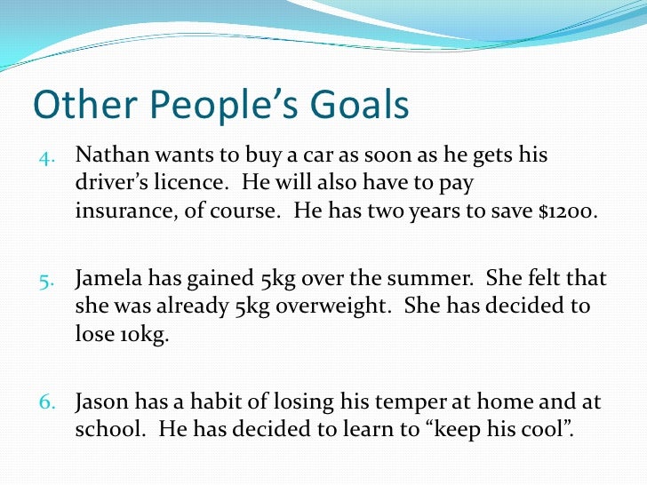 March 02 other people’s goals