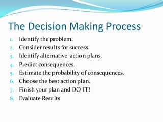 March 03 decision making | PPTX | Science