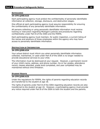 Procedural Safeguards Notice Part B, March 2008 | PDF
