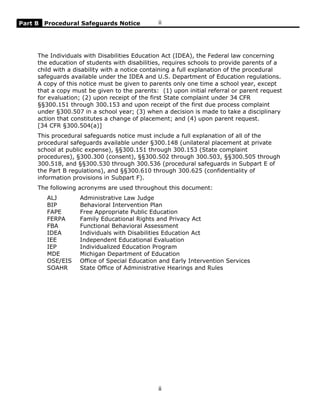 Procedural Safeguards Notice Part B, March 2008 | PDF