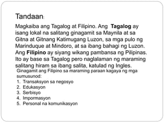 Alternative Learning System: Ang sarili nating Wika | PPTX