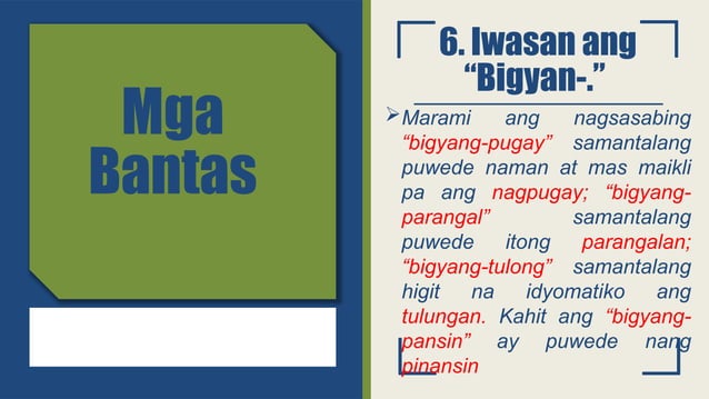 Wastong Bantas(Alituntunin sa paggamit nito) Filipino 8 | PPTX