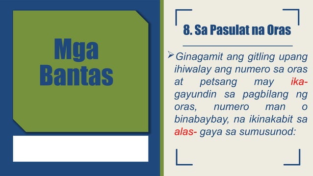 Wastong Bantas(Alituntunin sa paggamit nito) Filipino 8 | PPTX