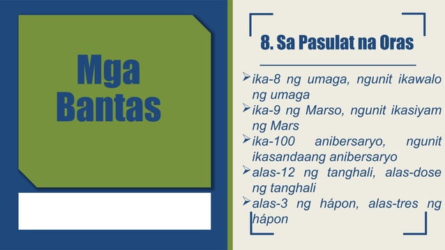 Wastong Bantas(Alituntunin sa paggamit nito) Filipino 8 | PPTX