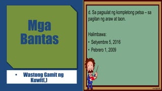Wastong Bantas(Alituntunin sa paggamit nito) Filipino 8 | PPTX