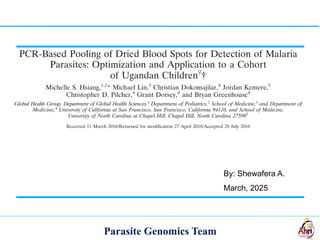 PCR based pooling strategy for malaria study. | PPTX