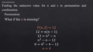 Finding the unknown - Permutation and Combination.pptx