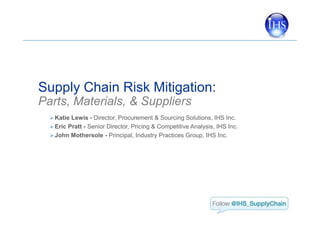 Supply Chain Risk Mitigation | PDF | Recalls | Consumer Issues