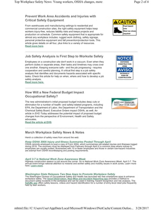 March 2017 Connection Workplace Safety Newsletter | PDF