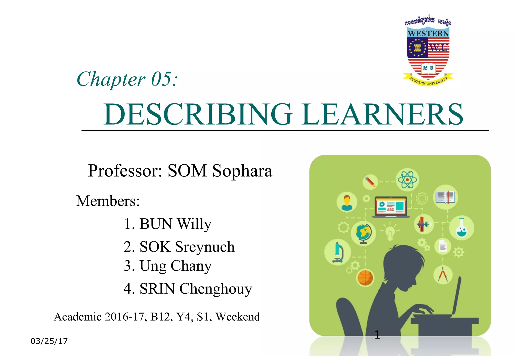 Ch5: Describing Learners (March 18, 2017) | PPT
