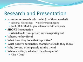 March 19 role model assignment | PPT