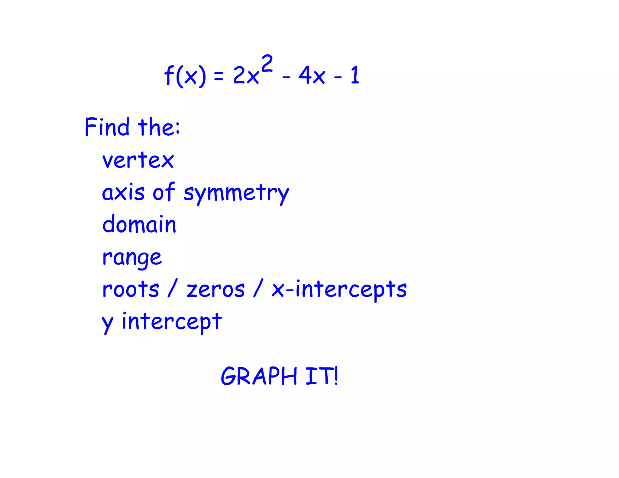 March 19 Quadratic Test Review | PPT