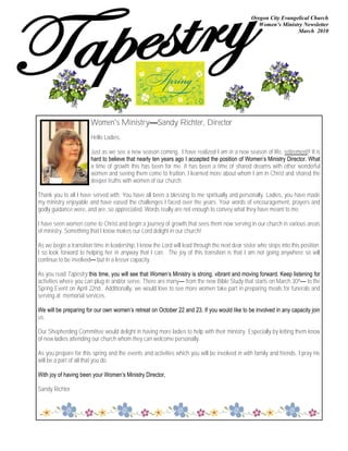 March 2010 Tapestry Newsletter | PDF