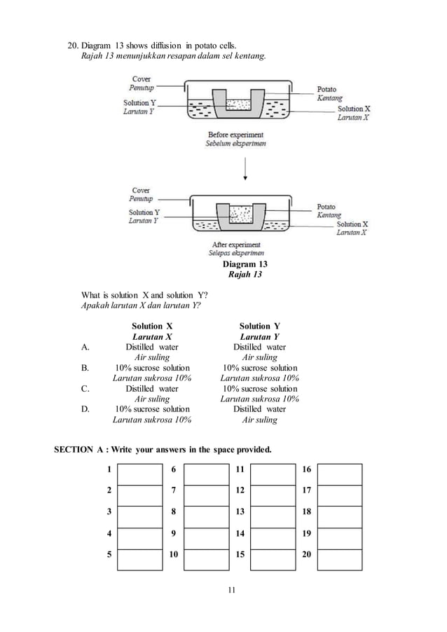 March 2015 biology form 4 test | PDF