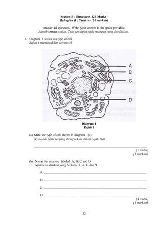 March 2015 biology form 4 test | DOCX