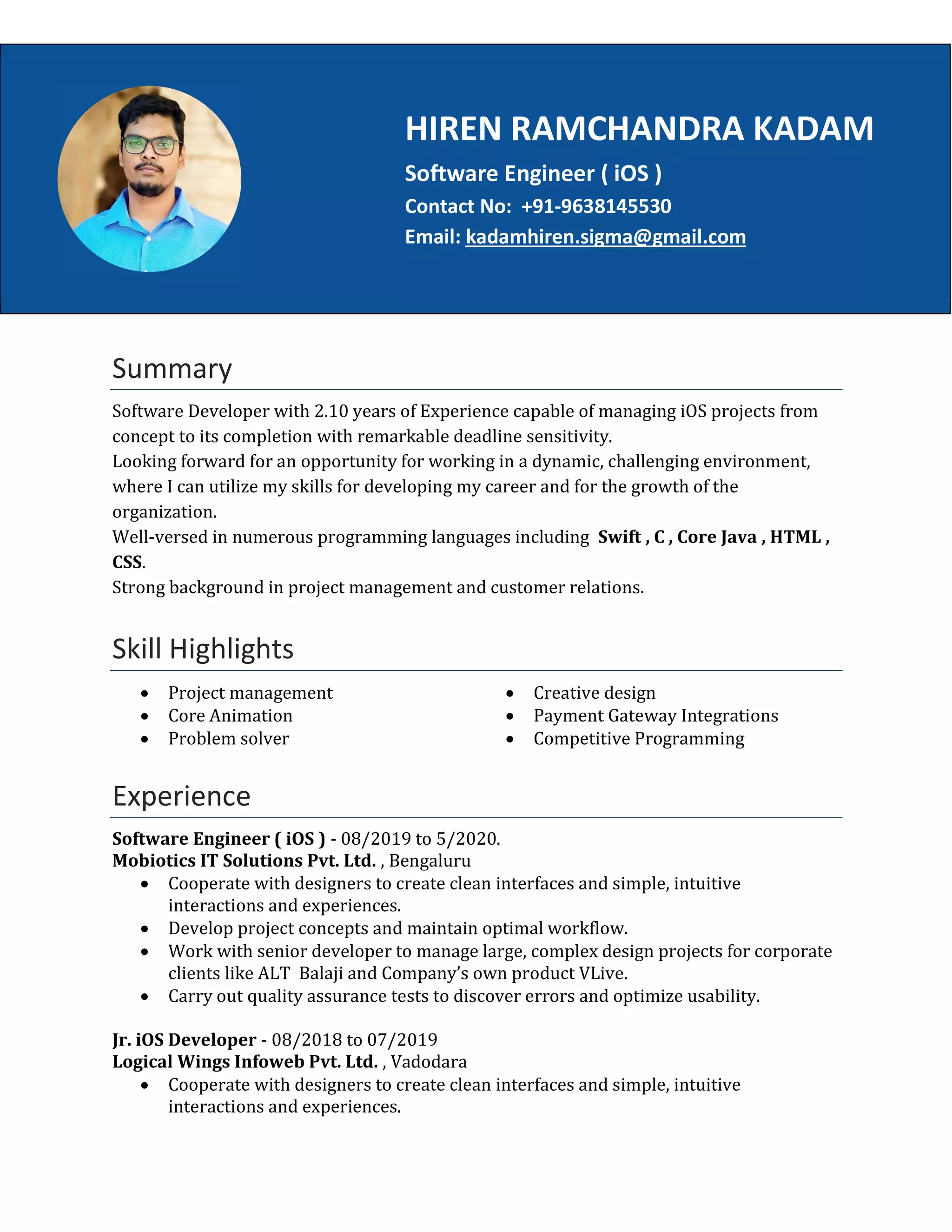 March2020 resume-hiren | PDF