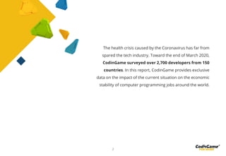 The impact of coronavirus on the tech industry - March 2020 CodinGame Survey | PPT