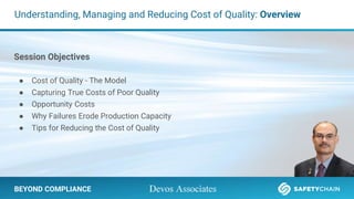 Understanding, Managing, and Reducing Cost of Quality | PPT