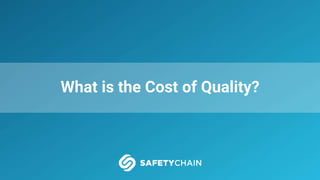 Understanding, Managing, and Reducing Cost of Quality | PPT
