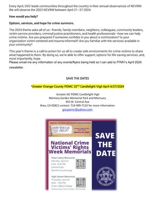 Families and Friends of Murder Victims, INC FFMV | PDF