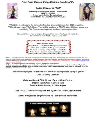 Families and Friends of Murder Victims, INC FFMV | PDF