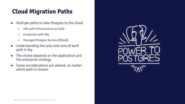 Cloud Migration Paths: Kubernetes, IaaS, or DBaaS | PPT