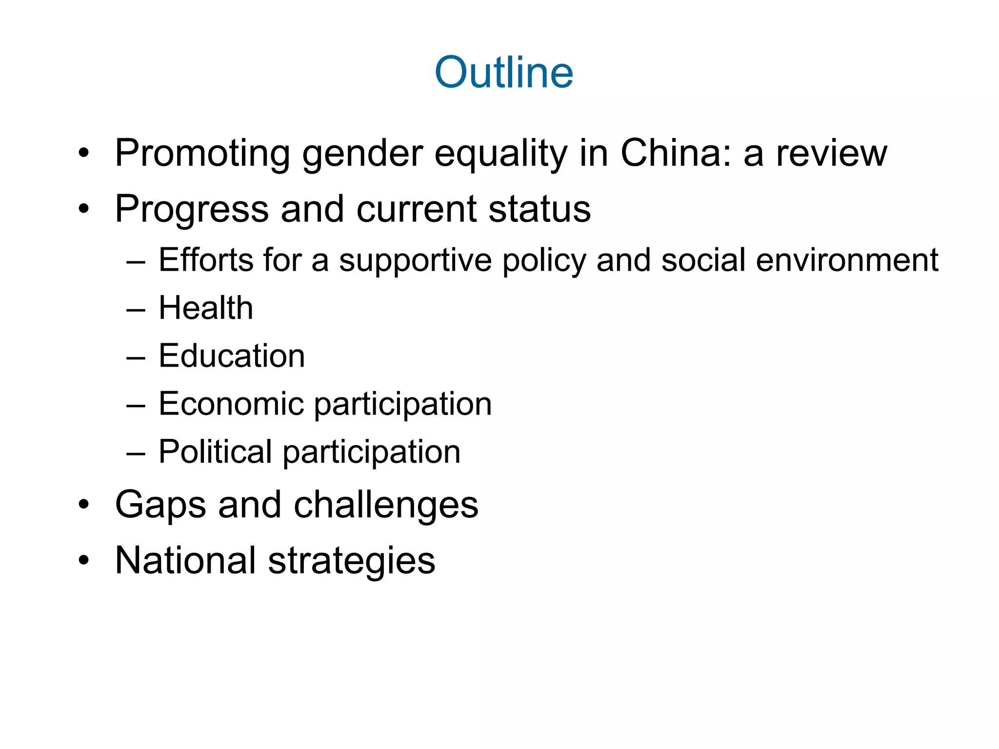 Gender equality in China: progress, challenges, and future strategy | PDF