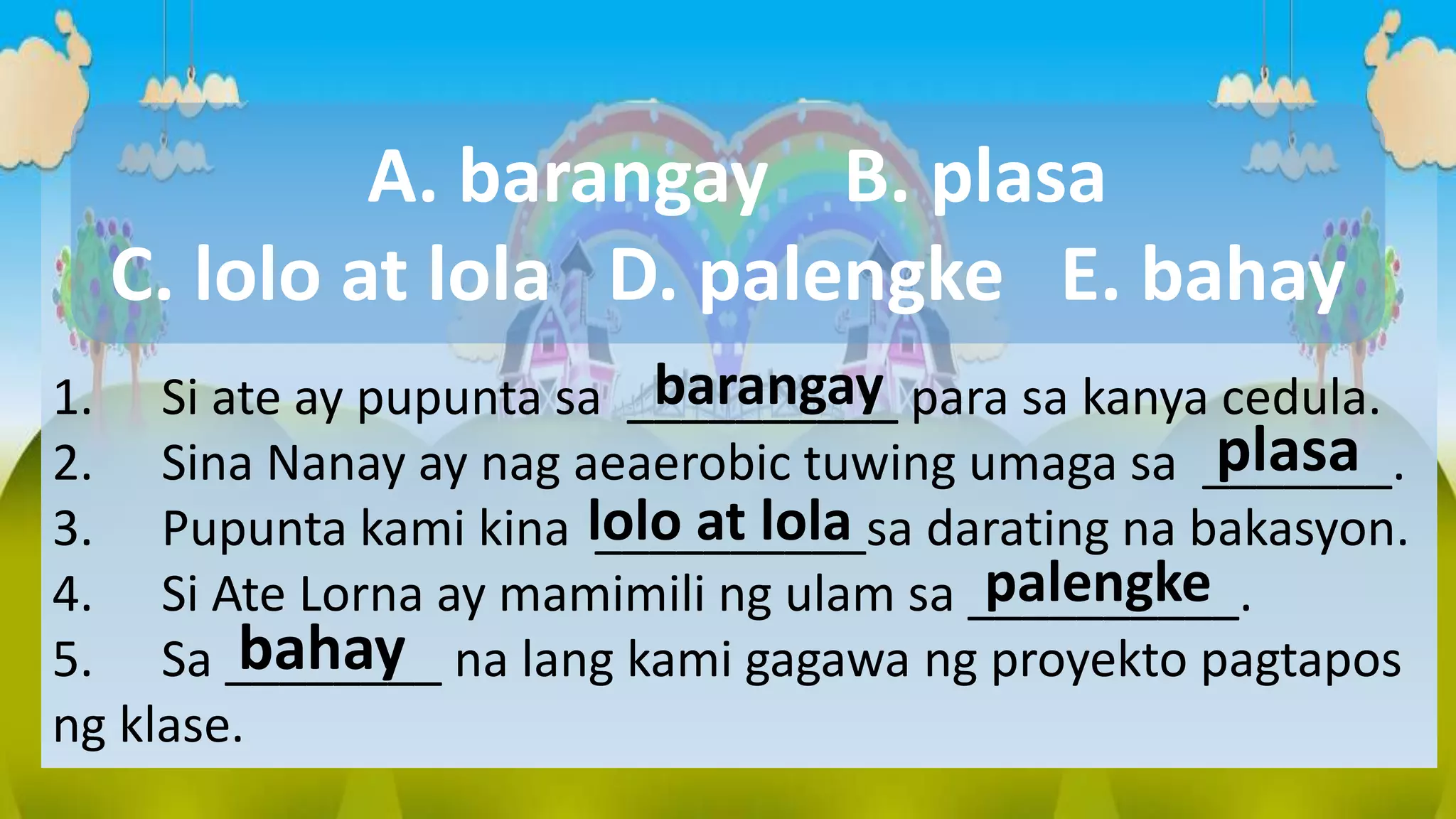 March 9 filipino 9 pang abay na panlunan | PPT