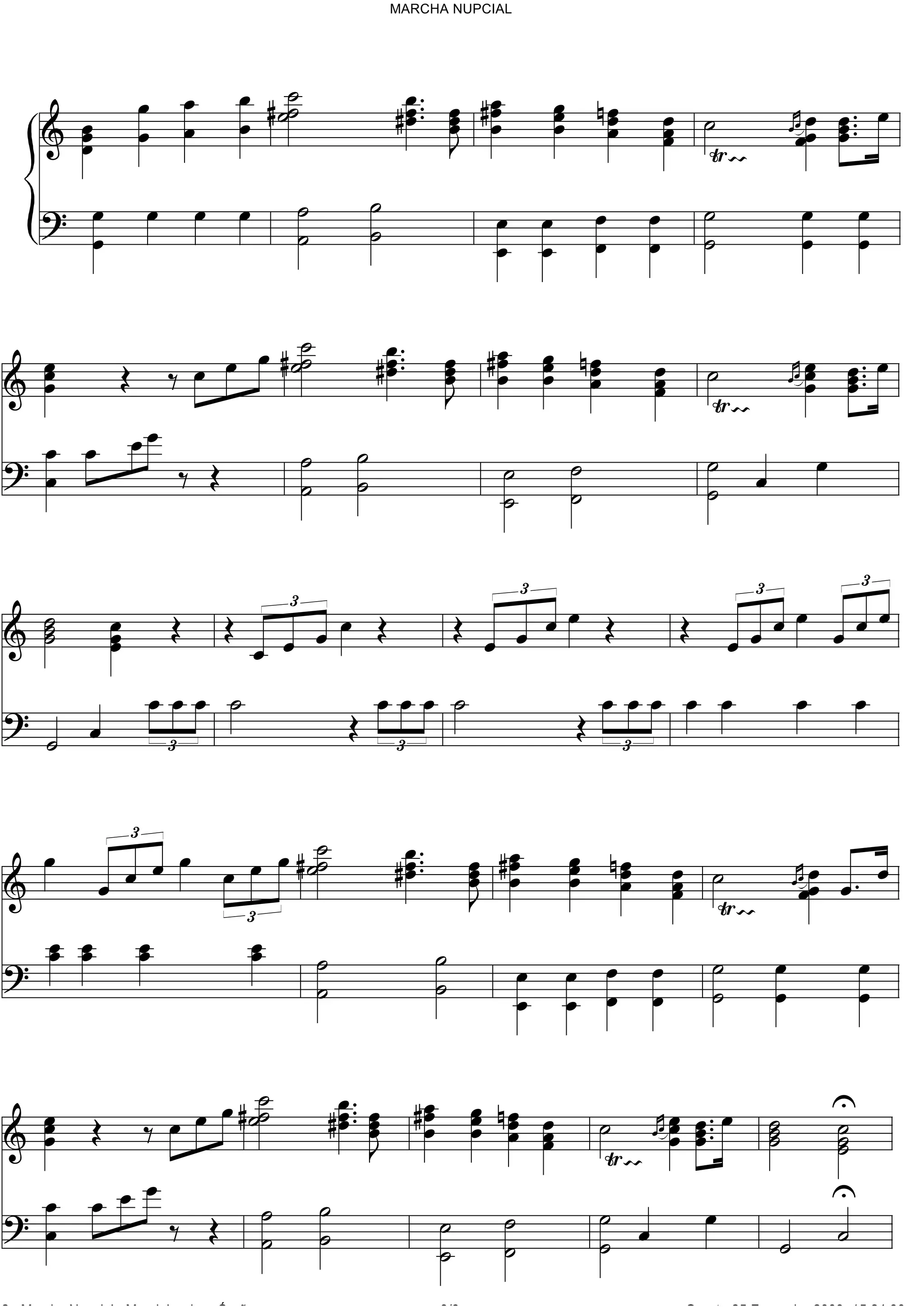 Marcha Nupcial de Mendelssonhn - Piano | PDF