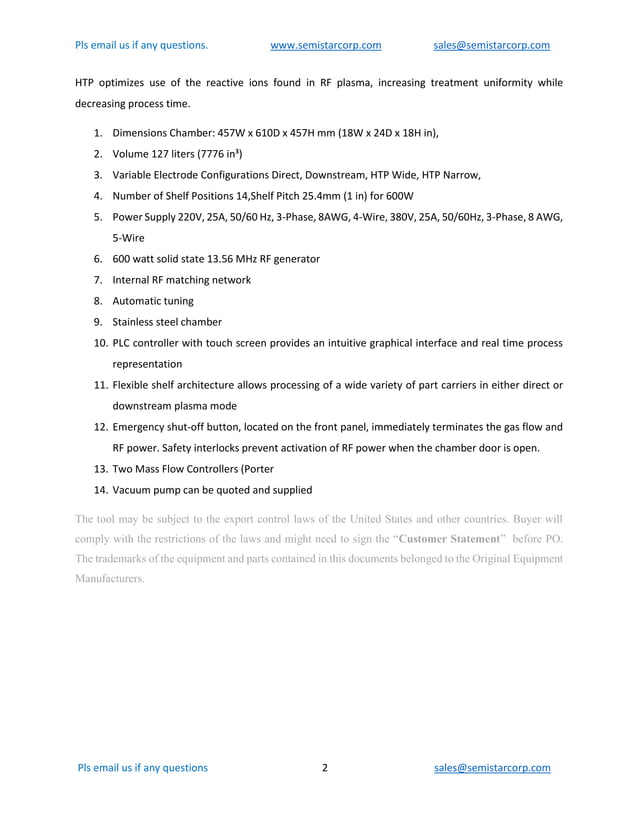 Plasma Cleaning Plasma treatment system March plasma system March AP ...