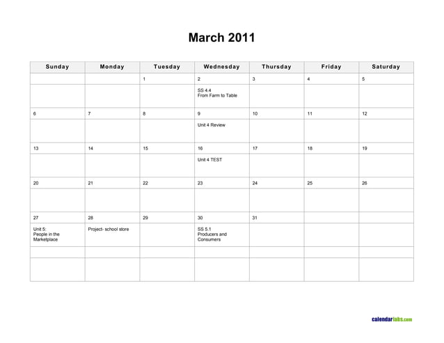 March calendar | PDF