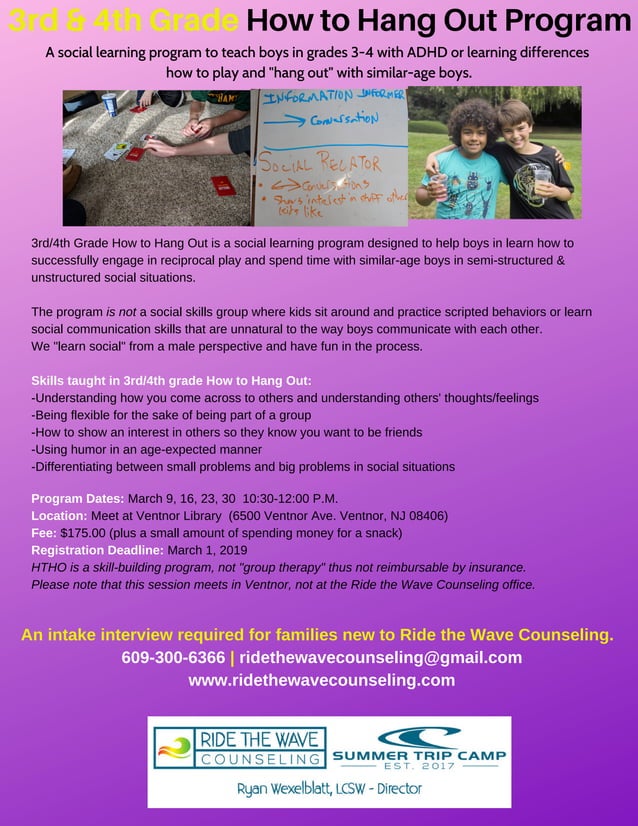 Grade 3/4 How to Hang Out Program - Ryan Wexelblatt | PDF