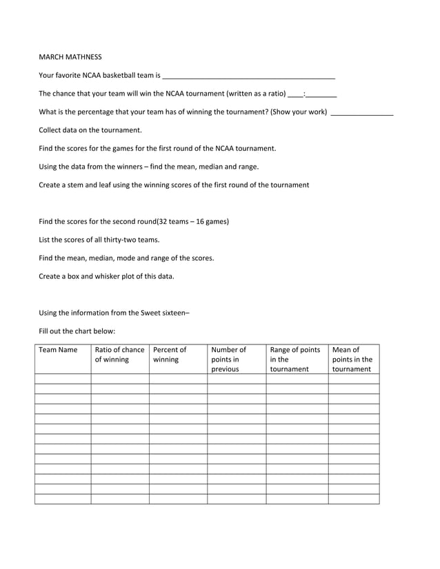 March mathness | PDF