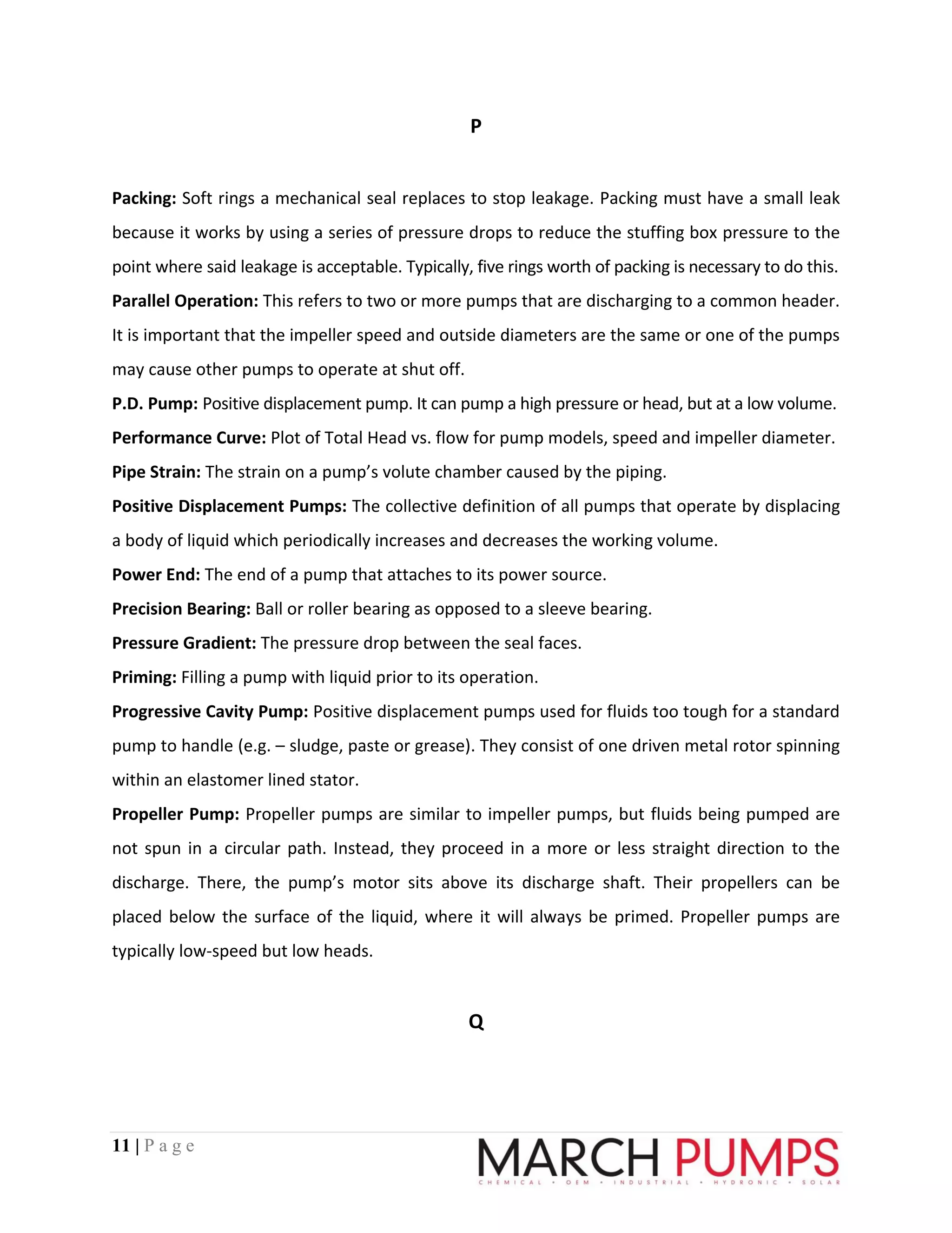 Glossary of Pumping terms + Pumps Industry Terminology | PDF