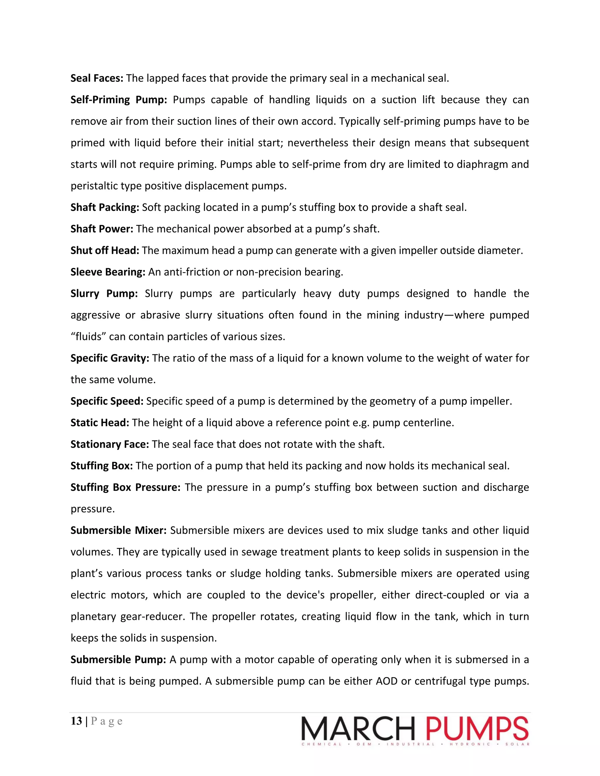 Glossary of Pumping terms + Pumps Industry Terminology | PDF