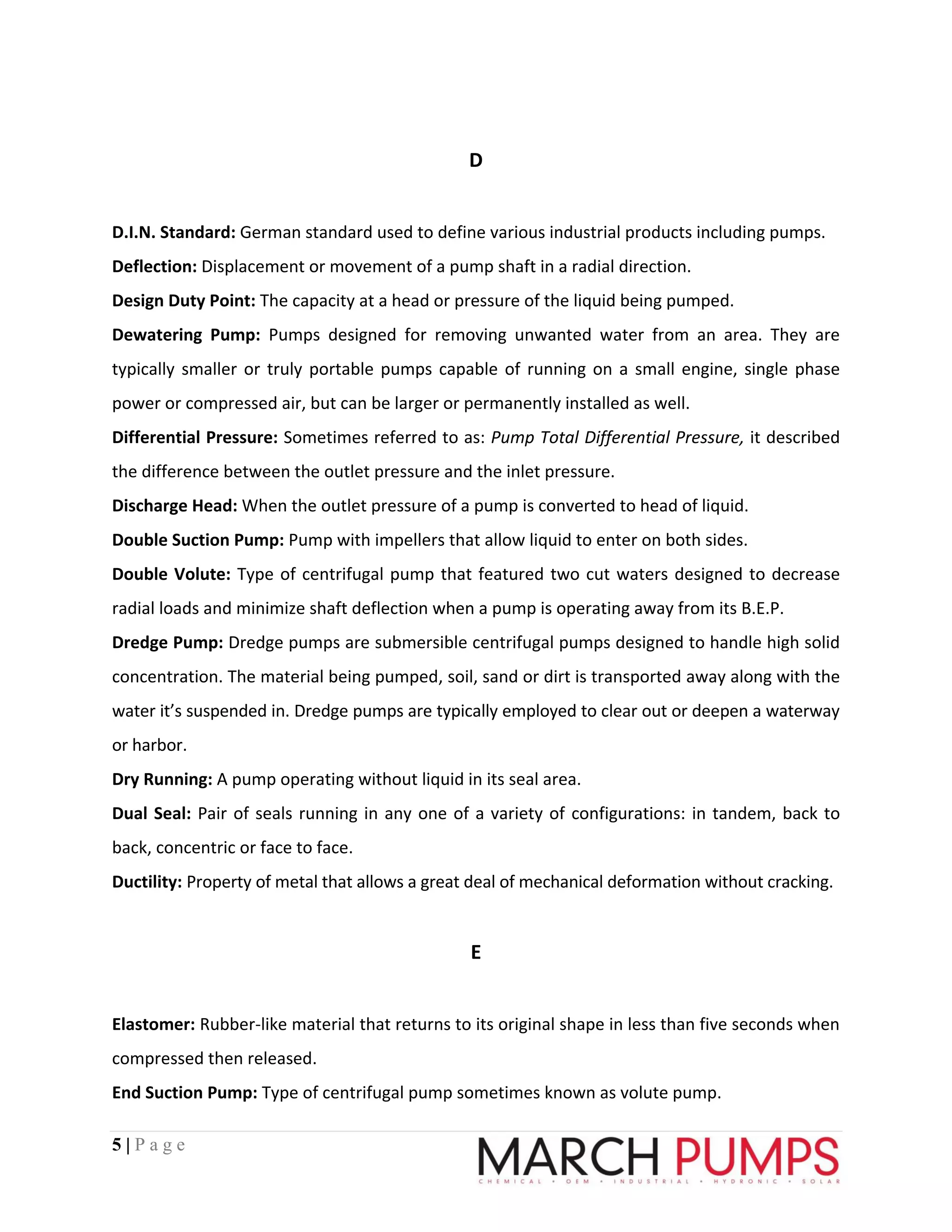 Glossary of Pumping terms + Pumps Industry Terminology | PDF