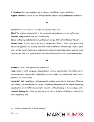 Glossary of Pumping terms + Pumps Industry Terminology | PDF