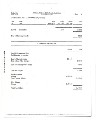 Marcia pevey.guardianfees0001 | PDF