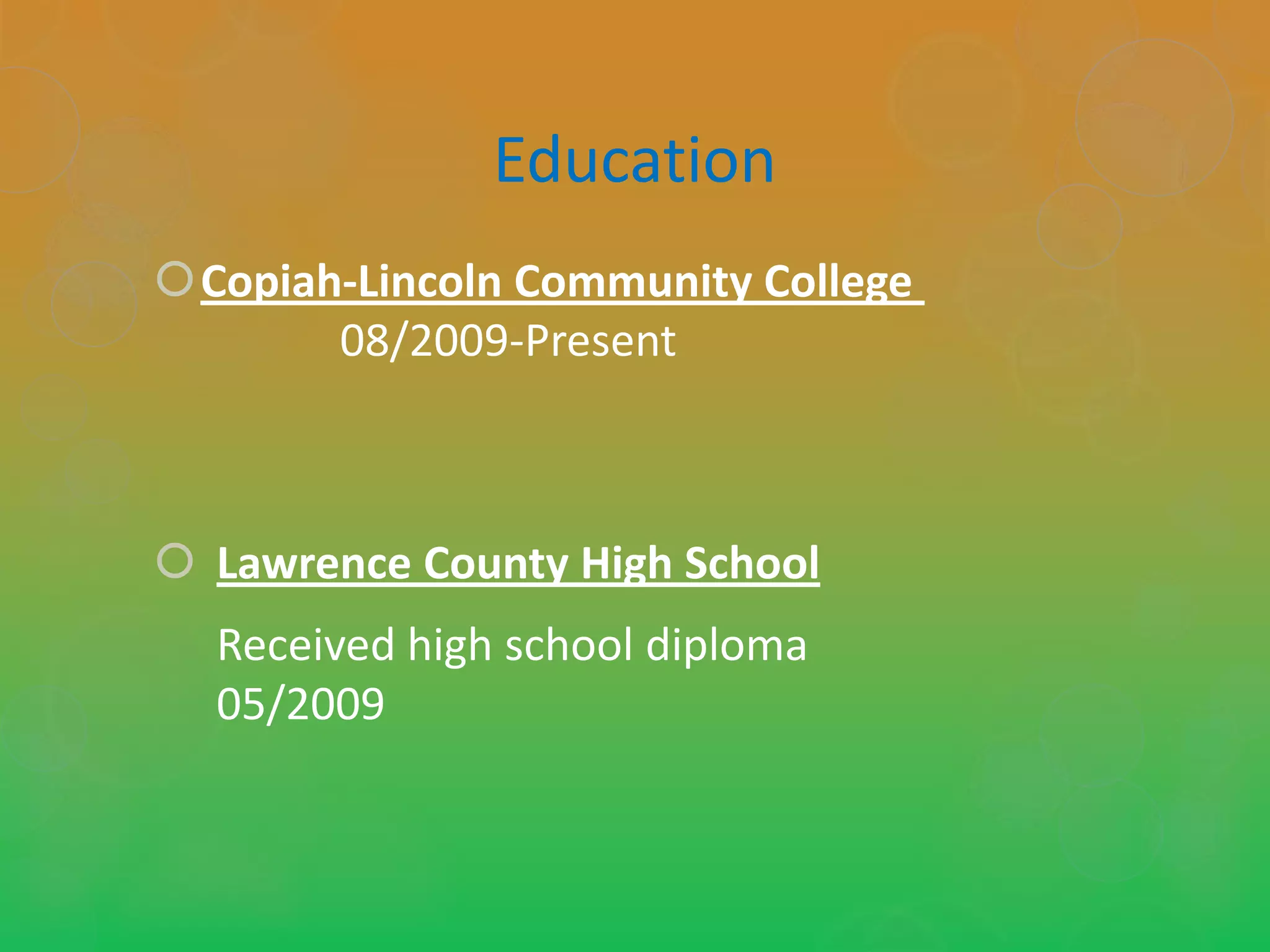 Marcie bridges slideshow resume | PPTX