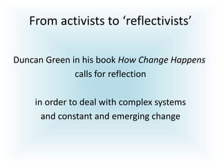 Reflective practice and group dynamics. | PPT