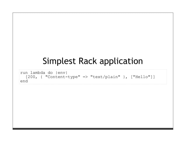 Building web framework with Rack | PPT