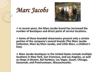 designer Marc jacobs | PPTX | Apparel Industry | Industries