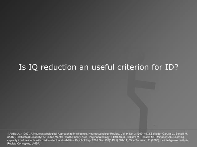 Intellectual Developmental Disorders and Mental Health: classification ...