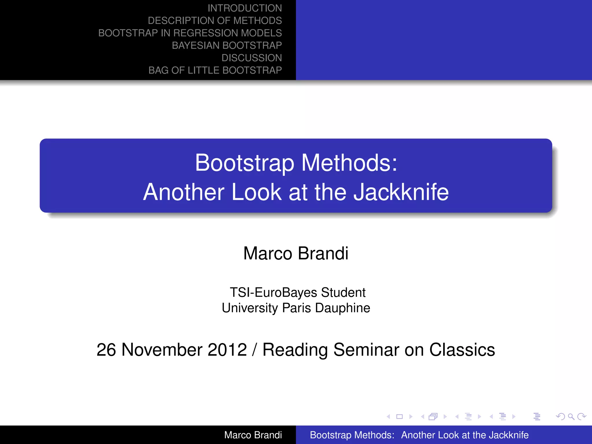 Reading Efron's 1979 paper on bootstrap | PDF