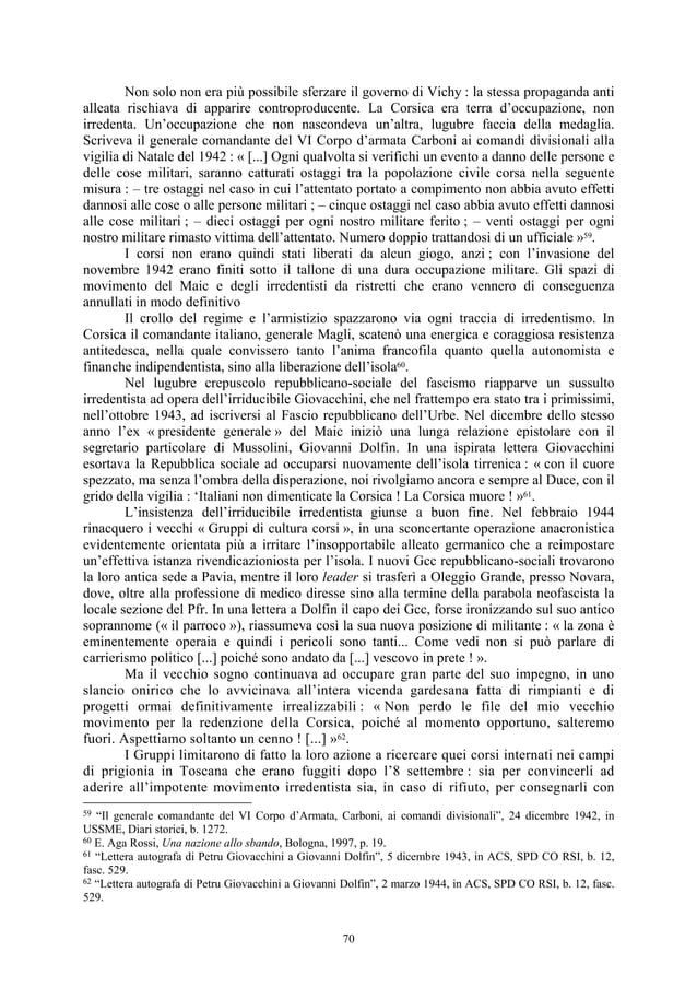 Marco Cuzzi - La rivendicazione fascista della Corsica (1938-1943) | PDF