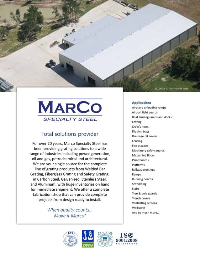 Marco Specialty Steel Master Grating Catalog V1 | PDF