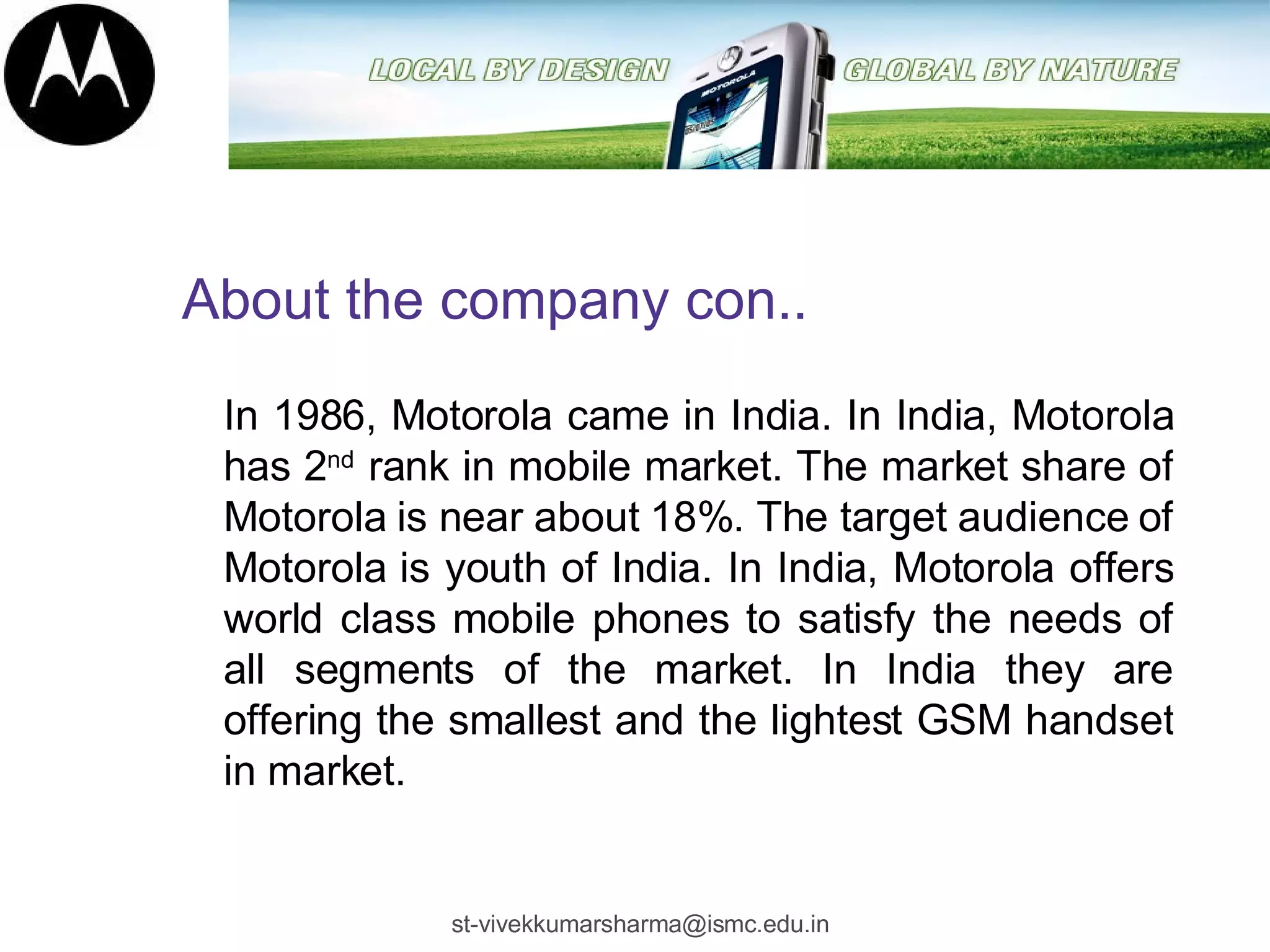 Marcom Plan Of Motorola | PPT