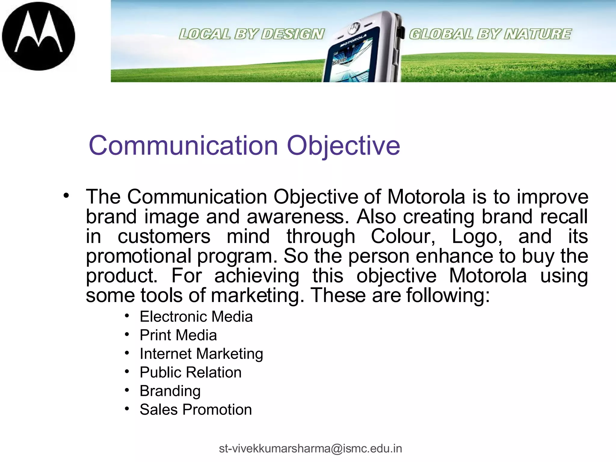 Marcom Plan Of Motorola | PPT